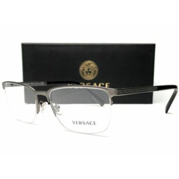 Versace | Accessories | Versace Mens Gunmetal Rectangle Eyeglasses ...